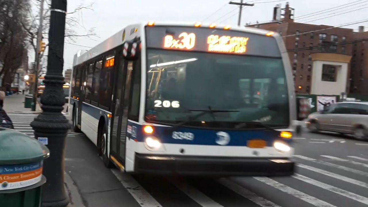 MTA: 2015 NovaBus LFS's [8349]/[8355]/[8345] Bx28/Bx30/Bx38 buses - YouTube