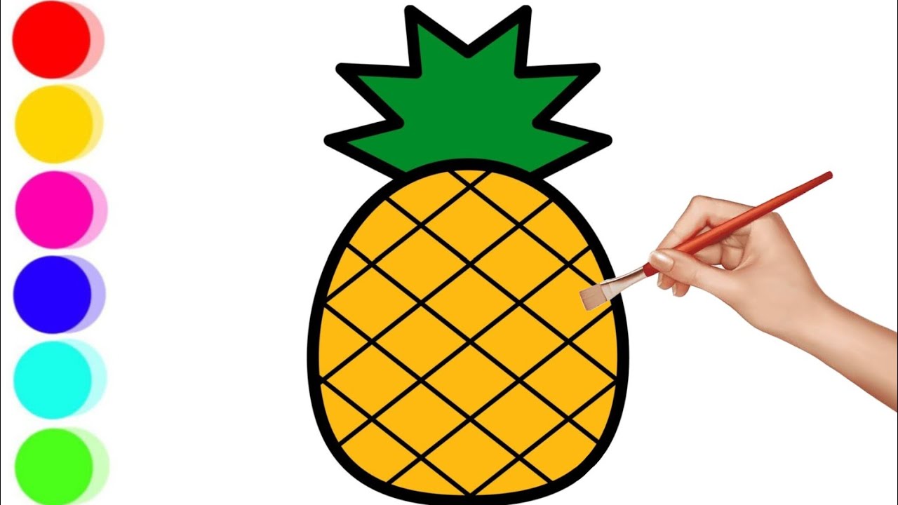 How to drawing pineapple 🍍| step by step pineapple 🍍 drawing - YouTube