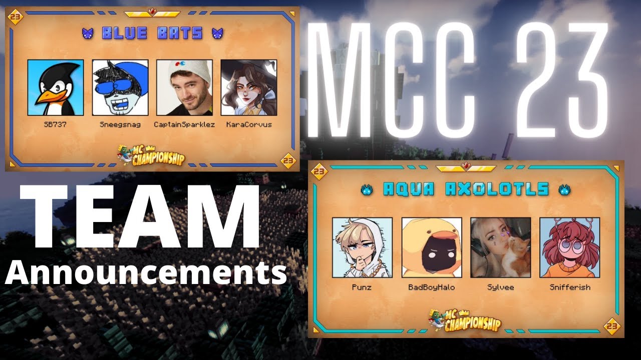 MCC 23 TEAMS ANNOUNCED! | My Opinion On the Minecraft Championships 23 ...