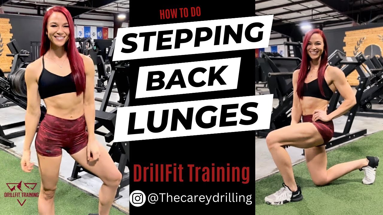 How to do Stepping Back Lunges, Reverse Lunges, DrillFit, Glute Hamstrings - YouTube