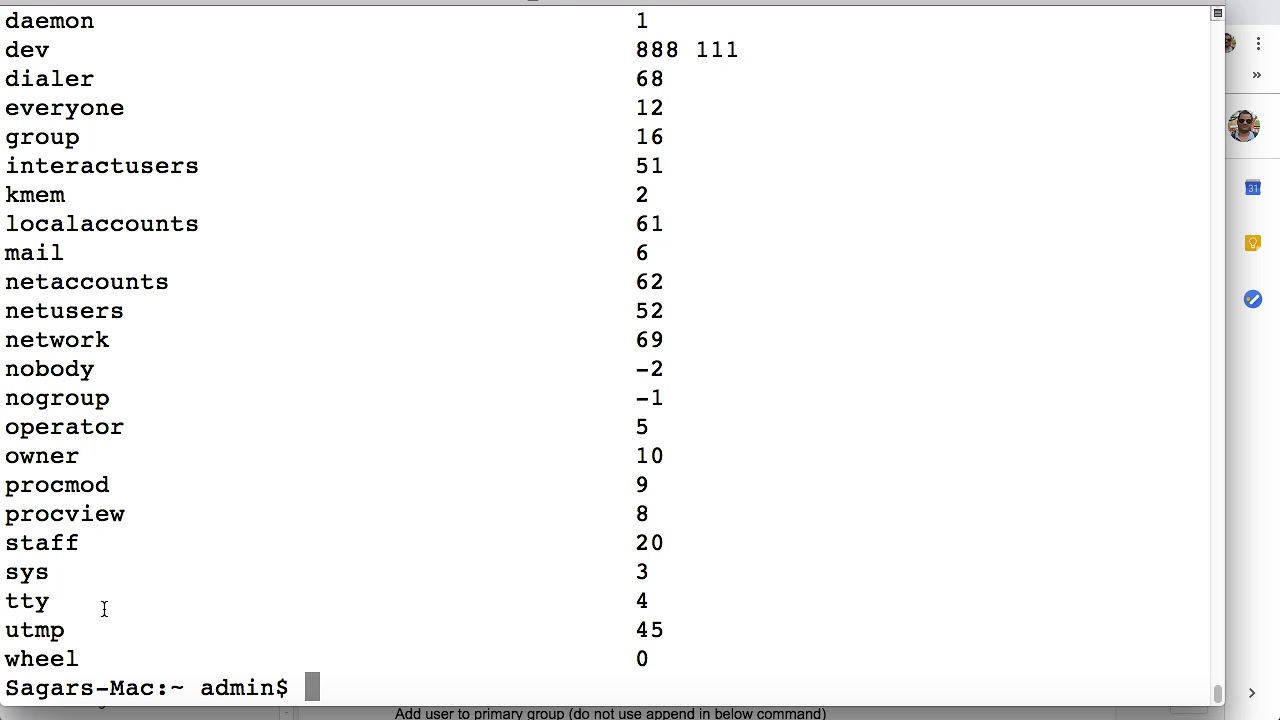how to see list of groups and primary group id of each group in mac ...
