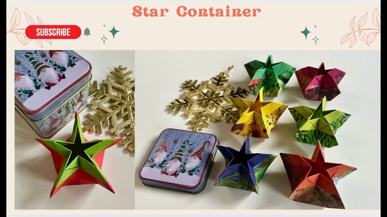 Origami Maniacs 578: Christmas Star Container #origamitutorial #christmasdecor #paperart - YouTube