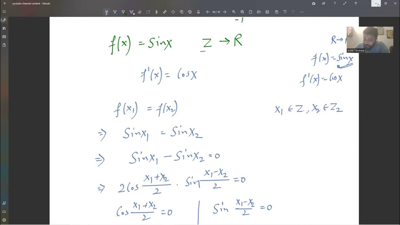 Show that f(x) = sinx : Z to R is one one function|One One & Many One Function|Jee Advanced ...