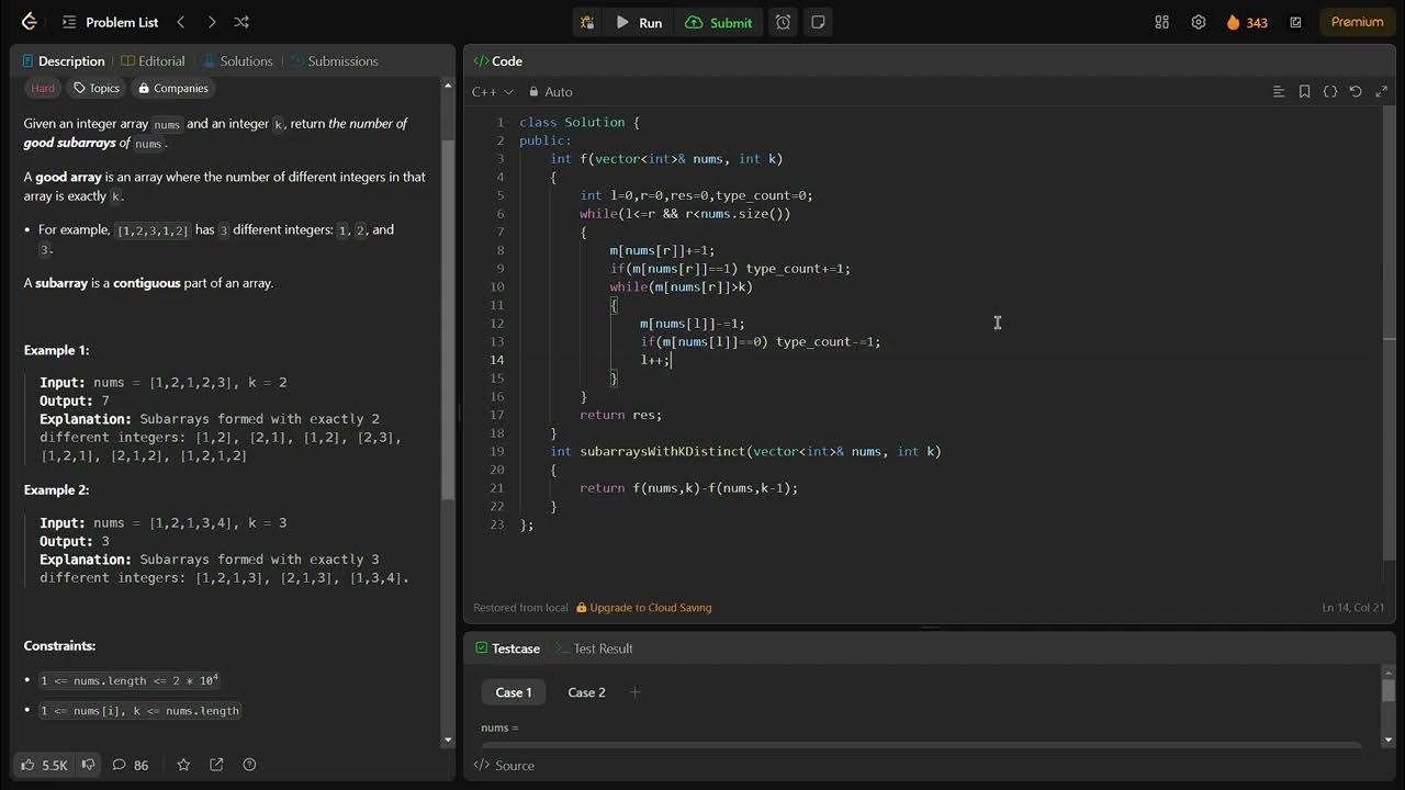 【手把手帶你寫LeetCode每日】992. Subarrays with K Different Integers K個不同整數的子陣列 - YouTube