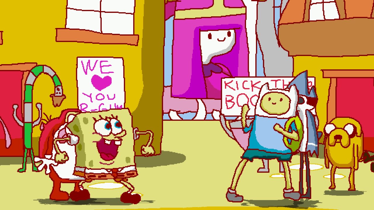 Mugen #81: SpongeBob & Stimpy vs Finn and Jake & Mordecai - YouTube