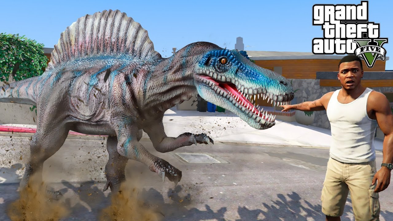 GTA 5 : Franklin Tamed A Big T-Rex Dinosaur In Gta 5 (GTA 5 Mods) - YouTube