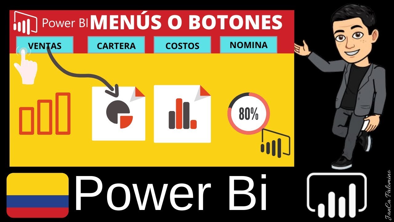 ⛔ Power Bi Capítulo 54 COMO hacer 【BOTONES en POWER BI】 MENÚS iguales a ...
