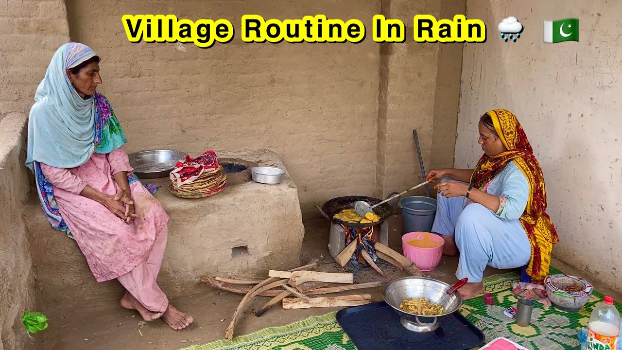 Village Routine In Rain 🌧 | Village Cooking | Pakistani Village Life 🇵🇰 ...