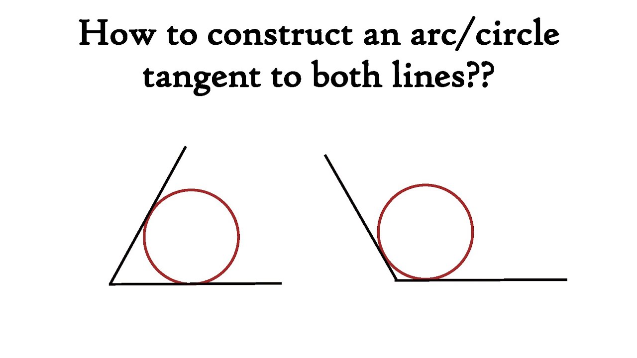 How to construct an arc tangent common to both lines?? - YouTube