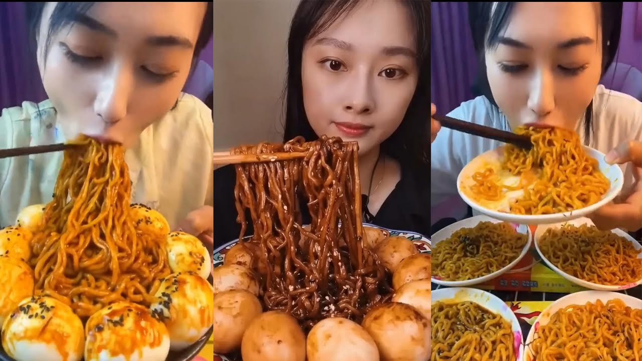 Wow! so yummy mukbang spicy noodles | eating foods | eating spicy noodle too much| Chinese ...