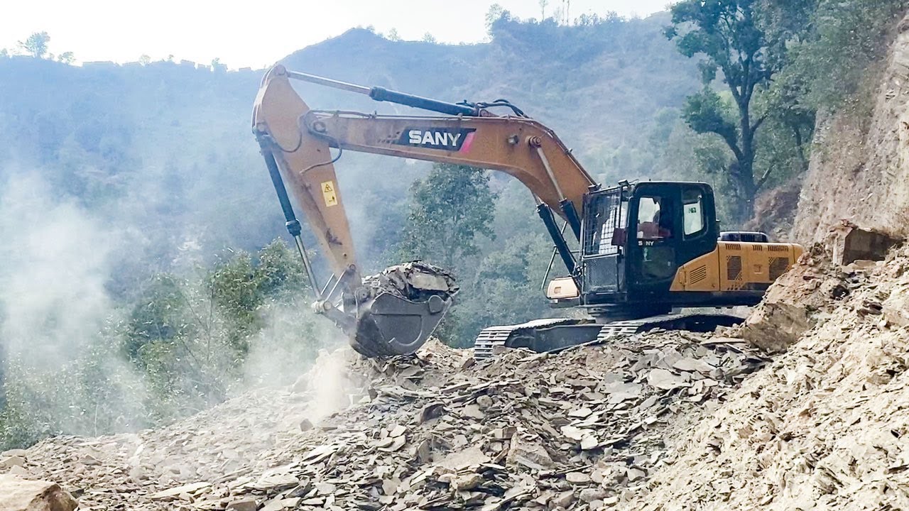 Excavator working video | Sany excavator making new road | Excavator ...