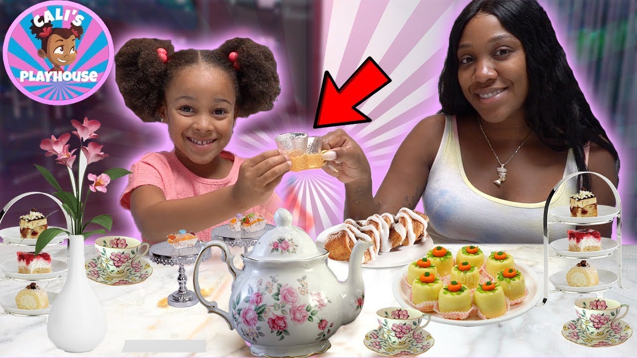 Cali's First Tea Party | Cali's Playhouse - YouTube