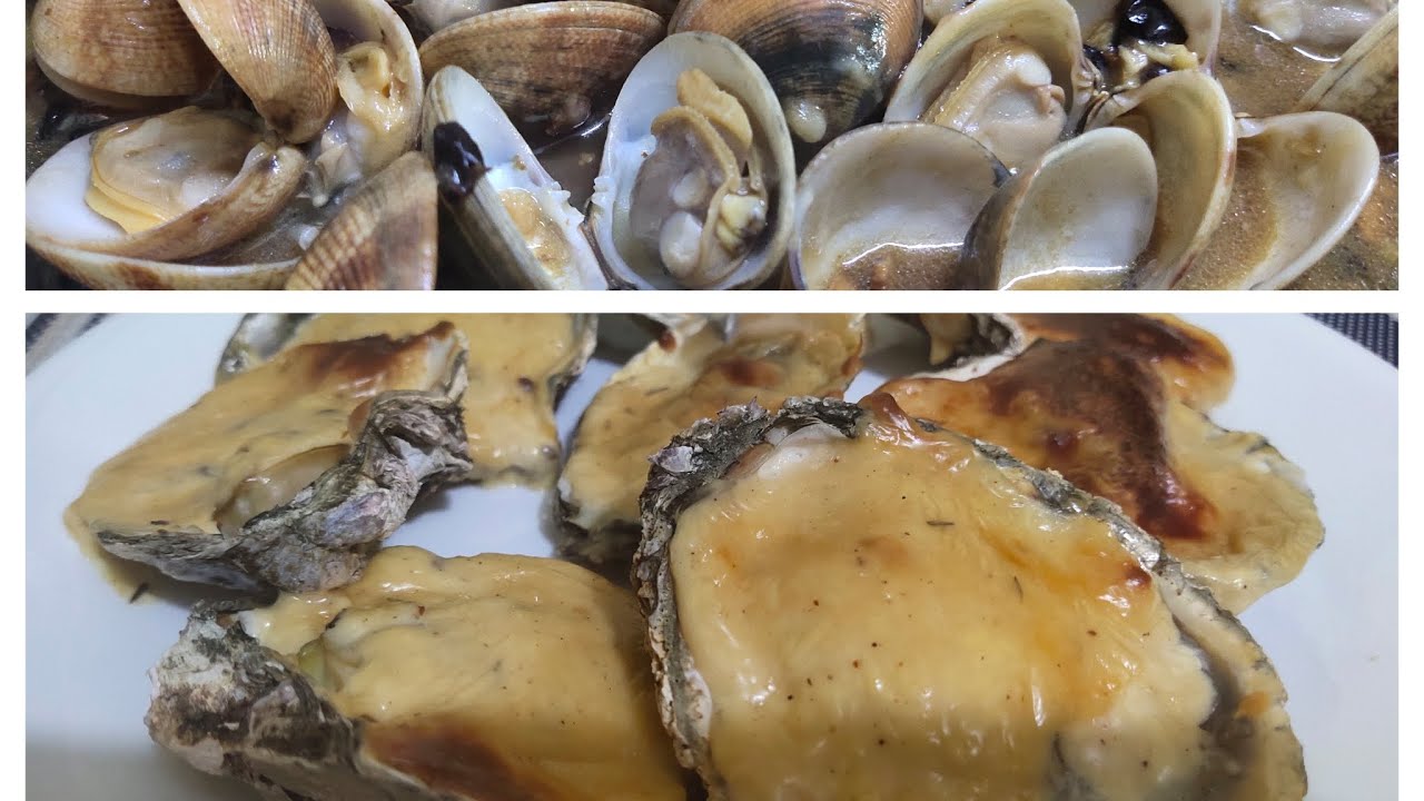 Baked Oysters with cheese / Sauteed Clams with blackbeans - YouTube