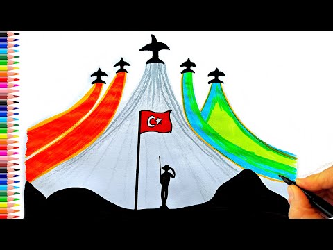 29 EKİM CUMHURİYET BAYRAMI RESMİ ÇİZİMİ 🛬 CUMHURİYET BAYRAMI RESMİ ÇİZİMİ - 29 EKİM RESİM ÇİZİMİ