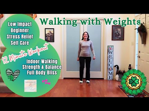 12 Minute Indoor Walking Workout | Pilates Strength | Balance Challenge ...