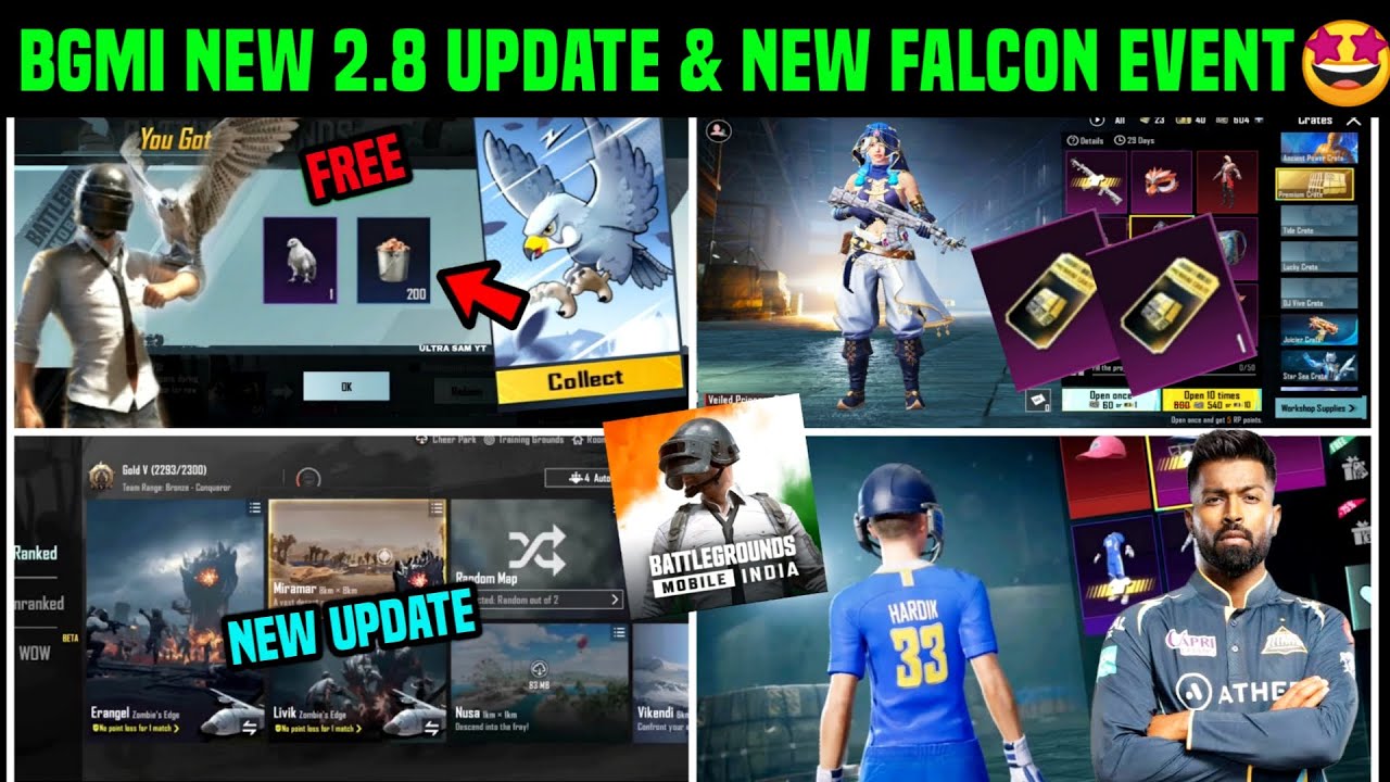 BGMI FREE FALCON EVENT | BGMI NEW 2.8 UPDATE KAB AAYEGA DATE | BGMI NEW ...