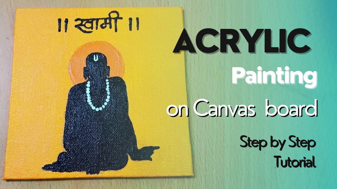 Swami Samarth Painting 🎨 | Canvas Acrylic Painting 🖼️ | Step by Step Tutorial - YouTube