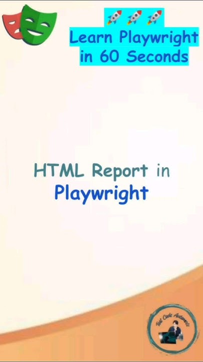 Playwright Tutorial | HTML Report in Playwright - YouTube