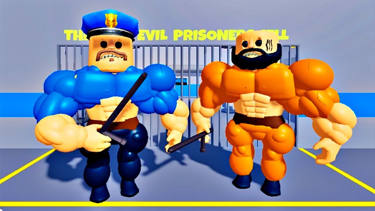 MUSCLE PRISONER vs MUSCLE BARRY in BARRY'S PRISON RUN! New Scary Obby # ...