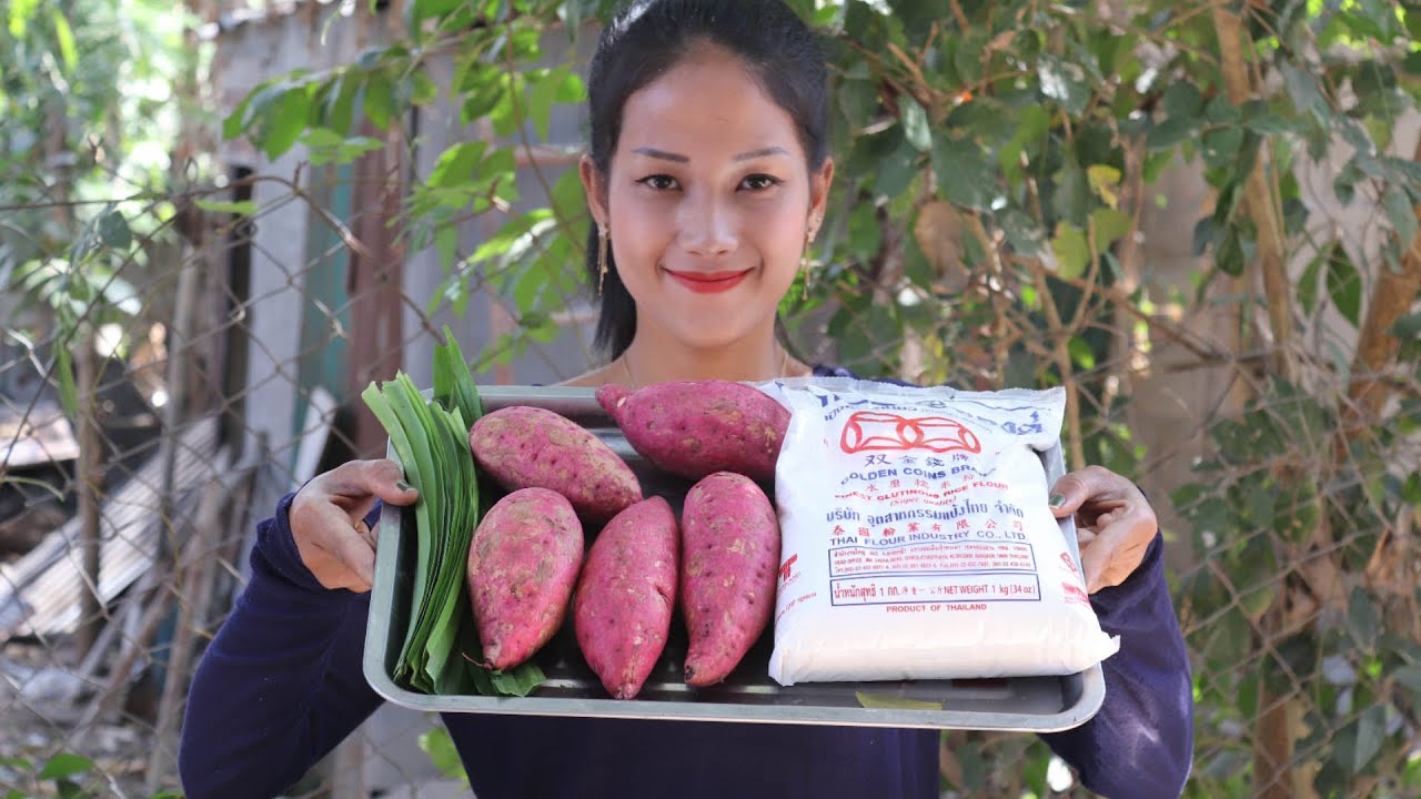 How To Make Sweet Potato Sticky Rice Dessert Recipe - I Am Thyda ...