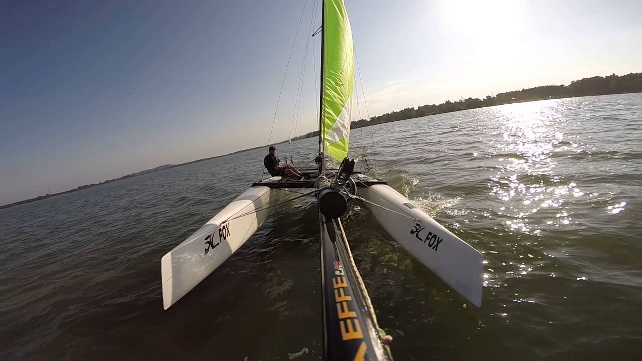 Hobie Fox 2014 sailing on Lake Dziećkowice in Po - YouTube