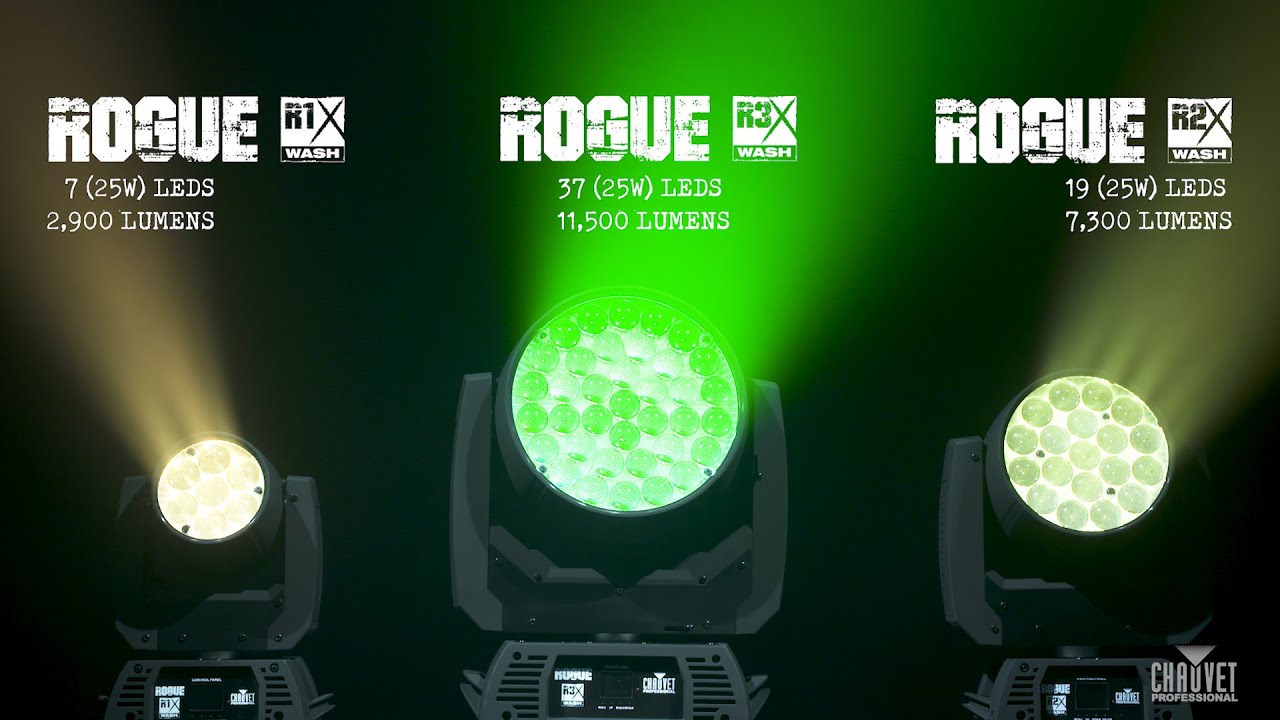 Rogue R1X Wash • R2X Wash • R3X Wash | CHAUVET Professional - YouTube