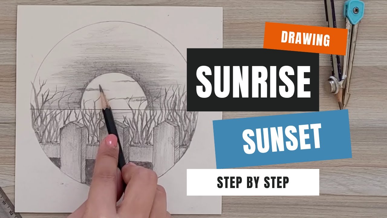 Easy sun rise drawing for the beginners and Kids - Challenge 15 - YouTube