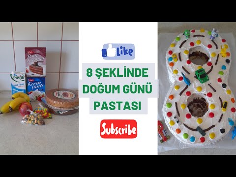 8 şeklinde yaş pasta / 8 yaş doğum günü pastası #dogumgunupastasi