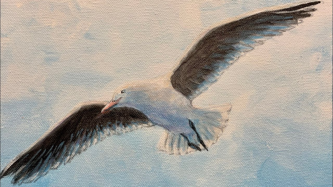 Acrylic Painting | How To Paint A Seagull | Tutorial - YouTube