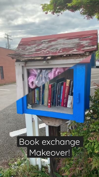 Book exchange makeover for our town blue outdoor book box #book #read # ...