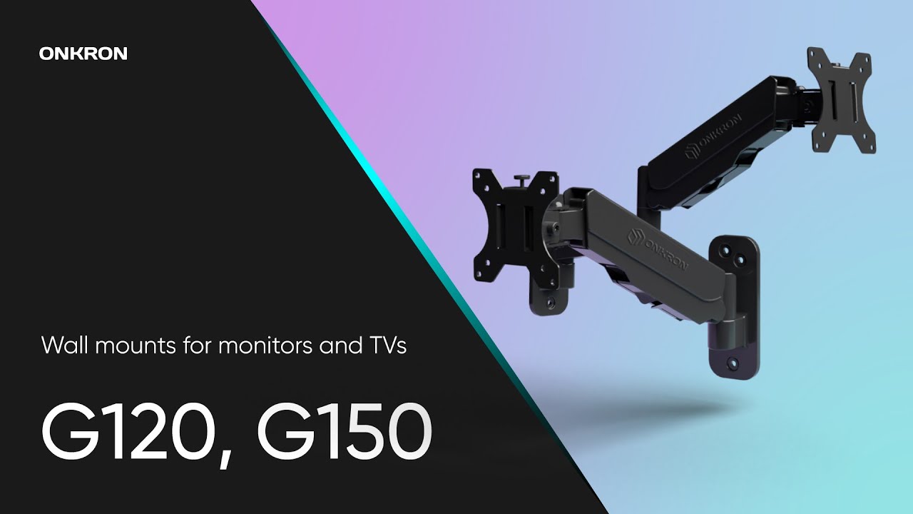 ONKRON TV Monitor Wall Mount Bracket with Gas Spring G150 Black - YouTube