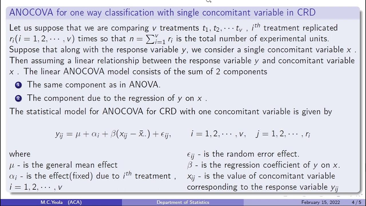 Analysis of Covariance Theory - YouTube