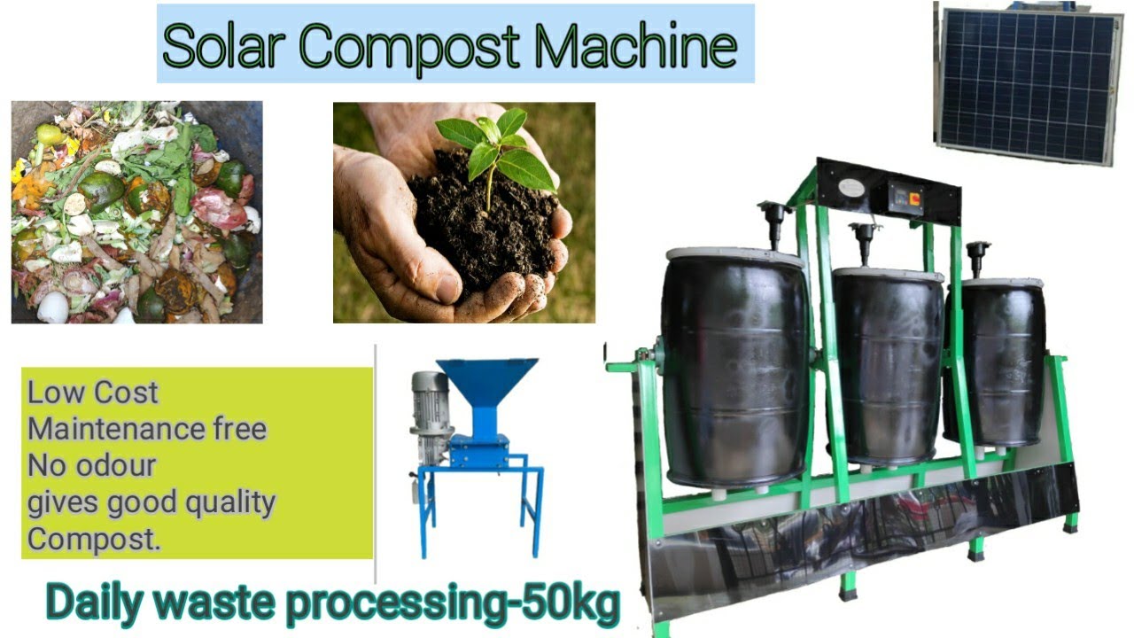 Solar compost machine 50kg model - YouTube