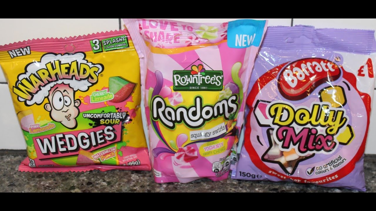 WarHeads Wedgies, Rowntree’s Randoms Squidgy Swirls & Barratt Dolly Mix ...
