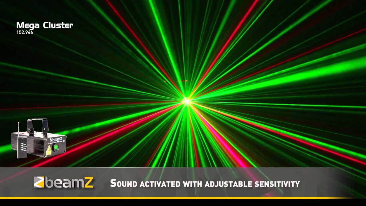 BeamZ Mega Cluster RGB Laser 152.946 - YouTube