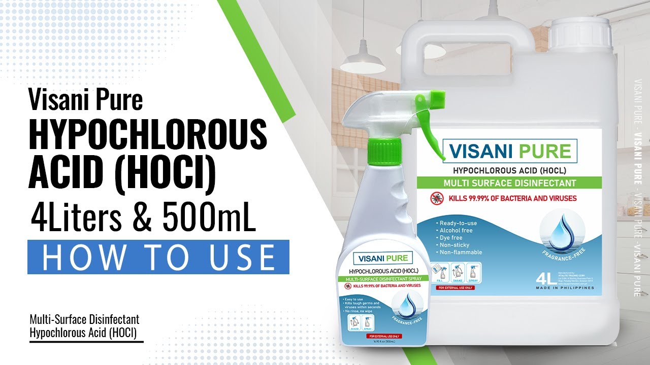 VISANI PURE (Multi-Surface Disinfectant) Hypochlorous acid - YouTube