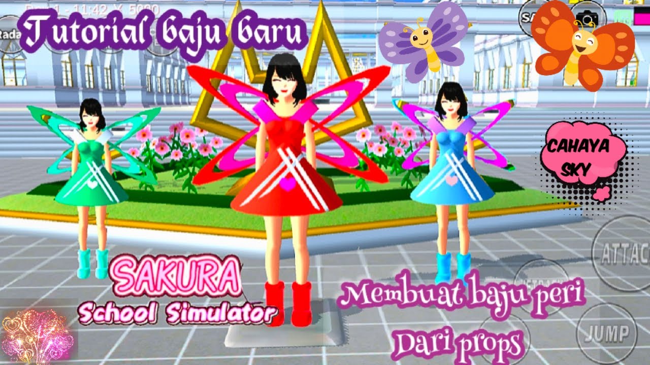 TUTORIAL BAJU BARU # BAJU PERI TERBUAT DARI PROPS # SAKURA SCHOOL ...