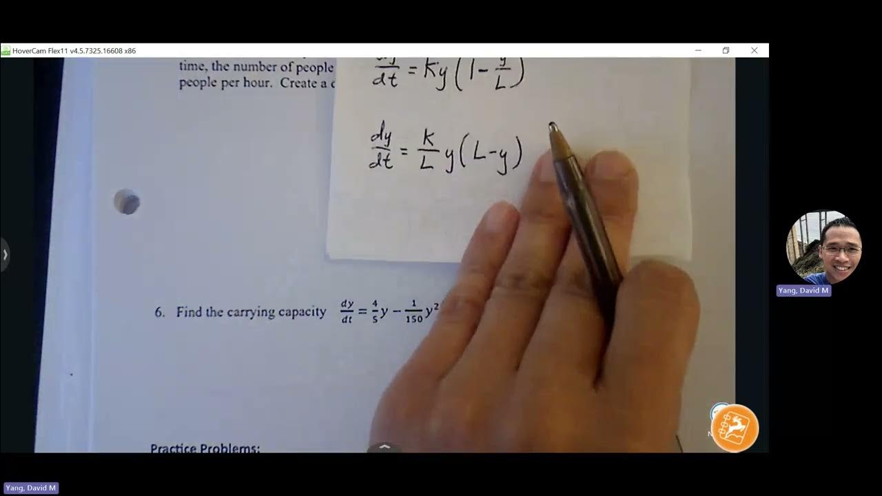 BC Calc 7.5 Logistic Models with Differential Equations - YouTube