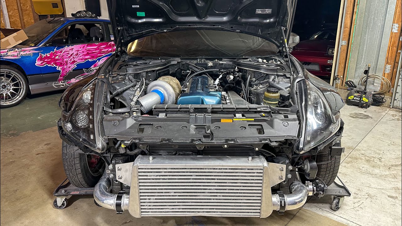 Making a BIG TURBO Fit In My 370z! [2JZ Swapped] - YouTube