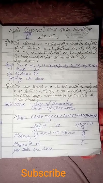 Maths Class 7th Ch.3 Data Handling Ex.3.2 Question no 1,2,3,4,5(ncert) - YouTube