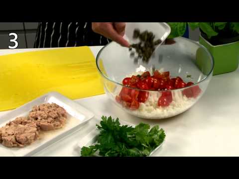 Rice salad with tuna and capers