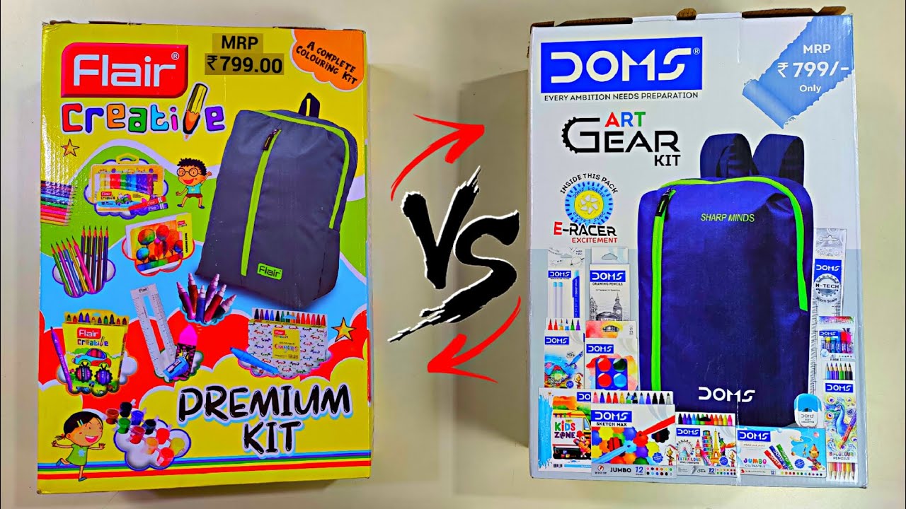Doms Art Gear Kit Vs Flair Premium Kit, Smart Stationery Kit, Colour ...