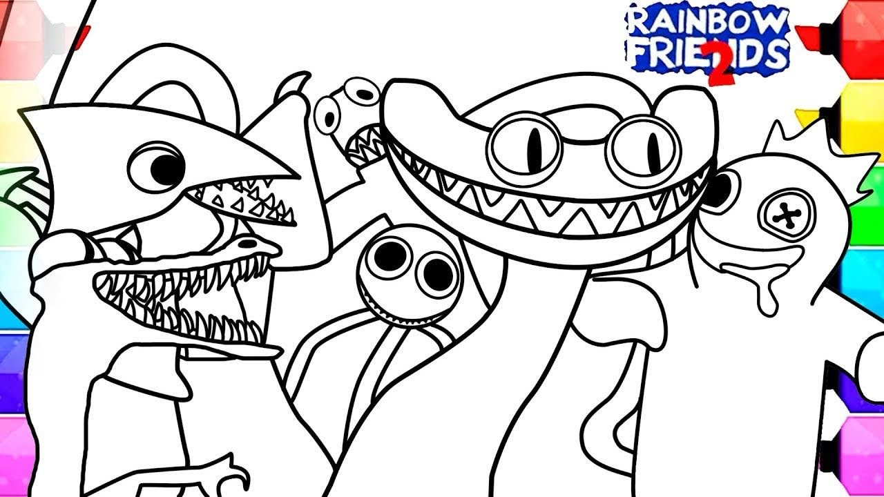 RAINBOW FRIENDS 2 New Coloring Pages | How To Color All New Monsters ...