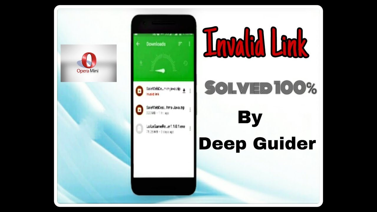 How to Solve Invalid Link Problem In Opera Mini Browser || 100℅ Solved ...