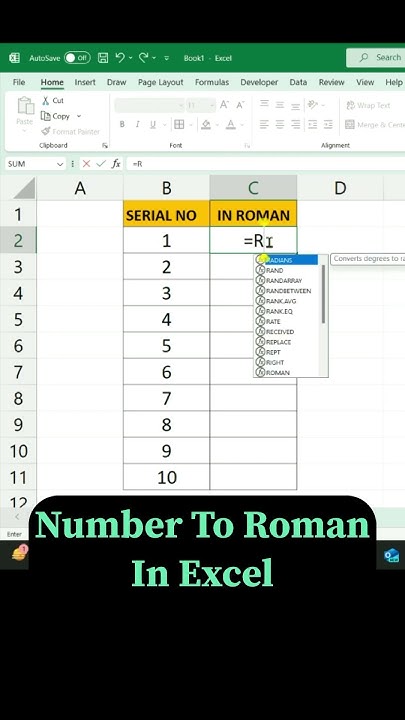 How To Use Roman Formula In Excel 😎shortfeed Formula Exceltips Exceltricks Msoffice