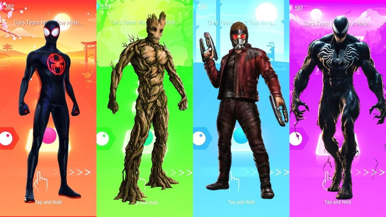 Epic Showdown: Miles Morales vs Groot vs Star Lord vs Venom in Tiles ...