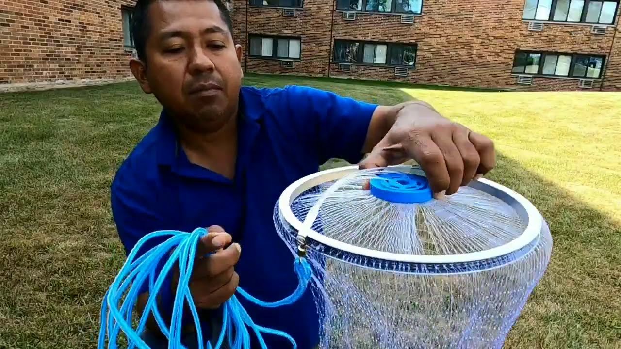 Como tirar una atarraya americana para pescar,muy fácil y sencillo sin ...