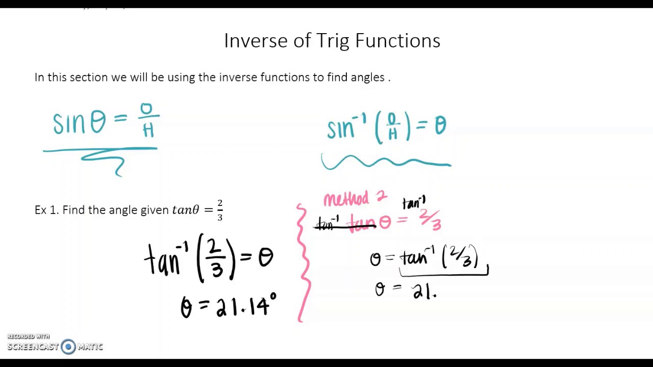 Inverse Trig Section 3 IA - YouTube