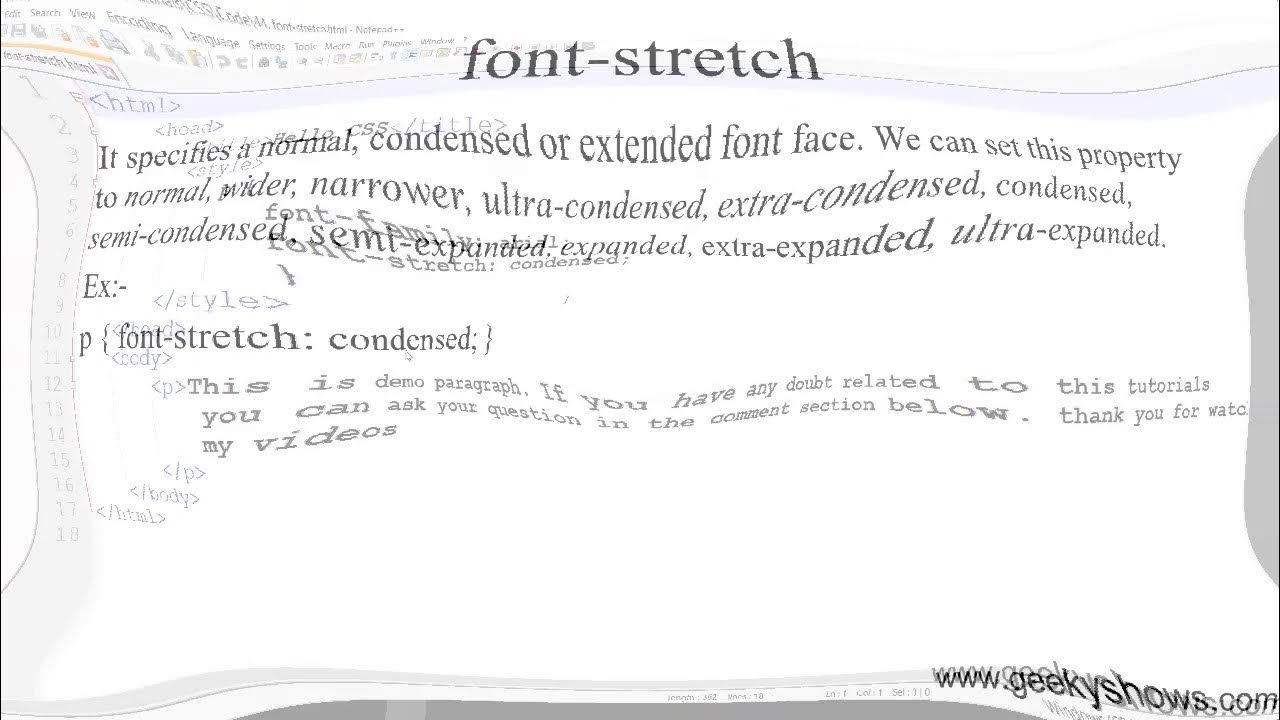 font-stretch property in CSS (Hindi) - YouTube