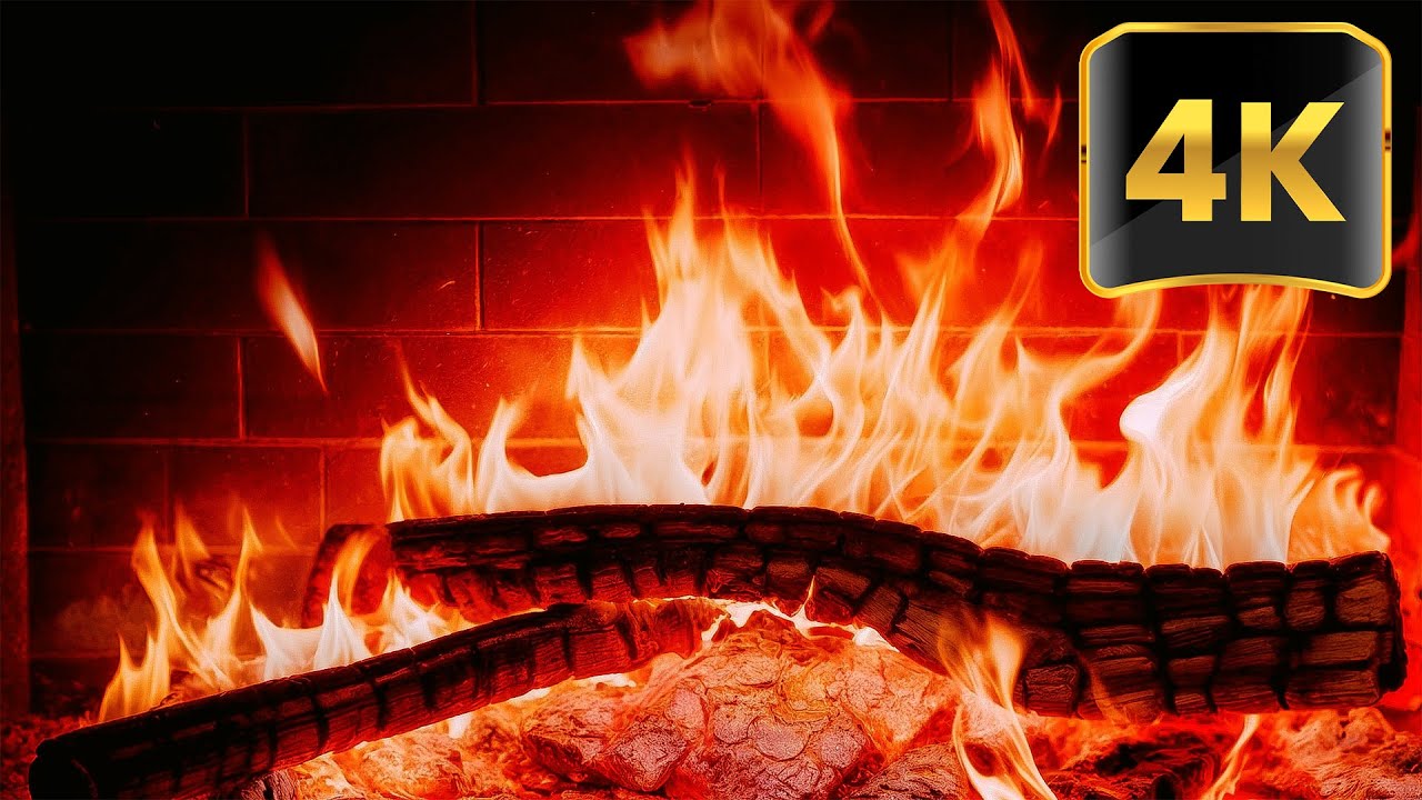 Cozy Ambience | Fireplace Burning Cackling Sounds Soothing Calming ...
